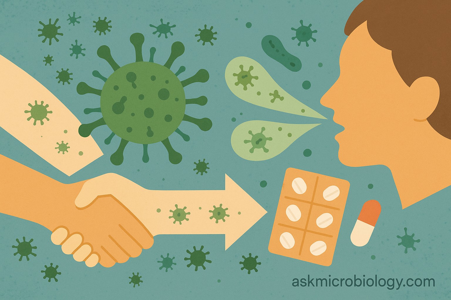 Bacterial Tonsillitis Spread Illustration | Ask Microbiology